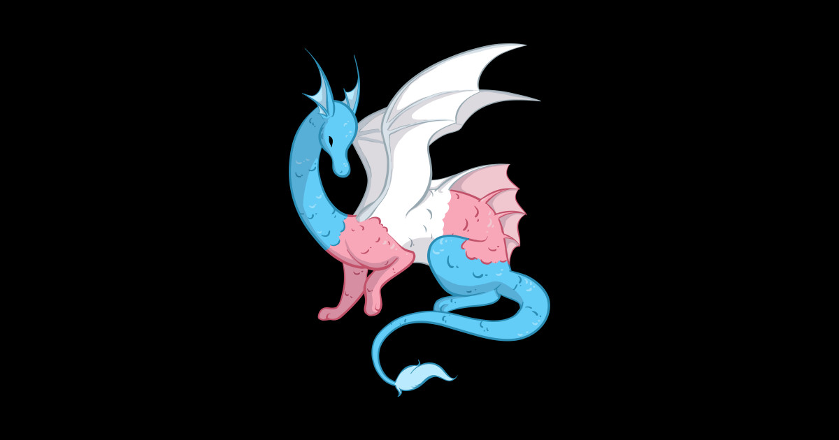 Trans Dragon Flag - Trans - Sticker | TeePublic