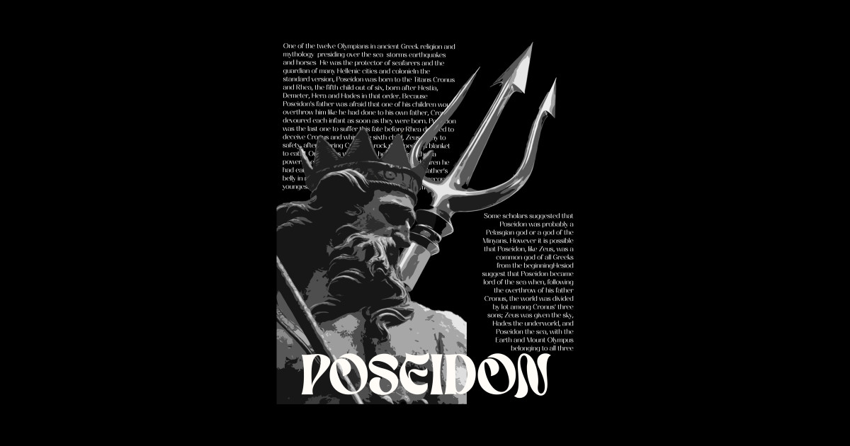 POSEIDON design - Greek God - Sticker | TeePublic
