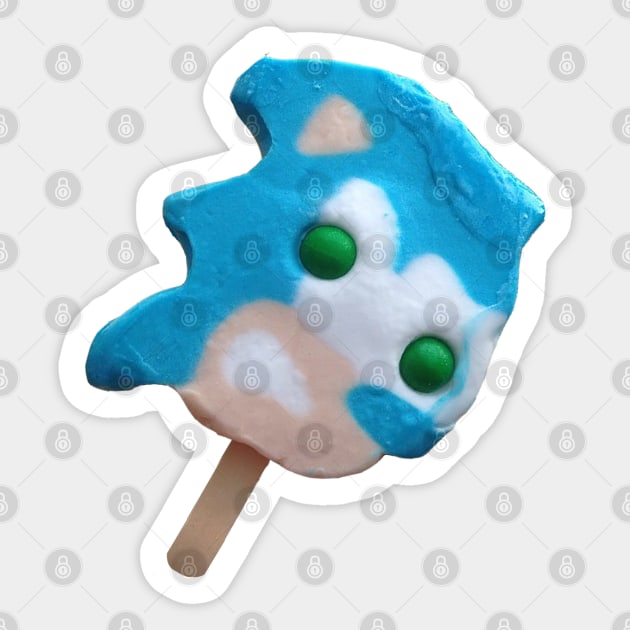 Ugly sonic popsicle - Sonic Popsicle - Sticker | TeePublic