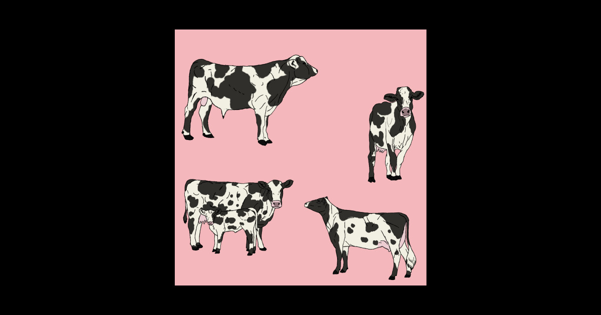 Holstein Cows Pattern Pink - Cows - Sticker | TeePublic