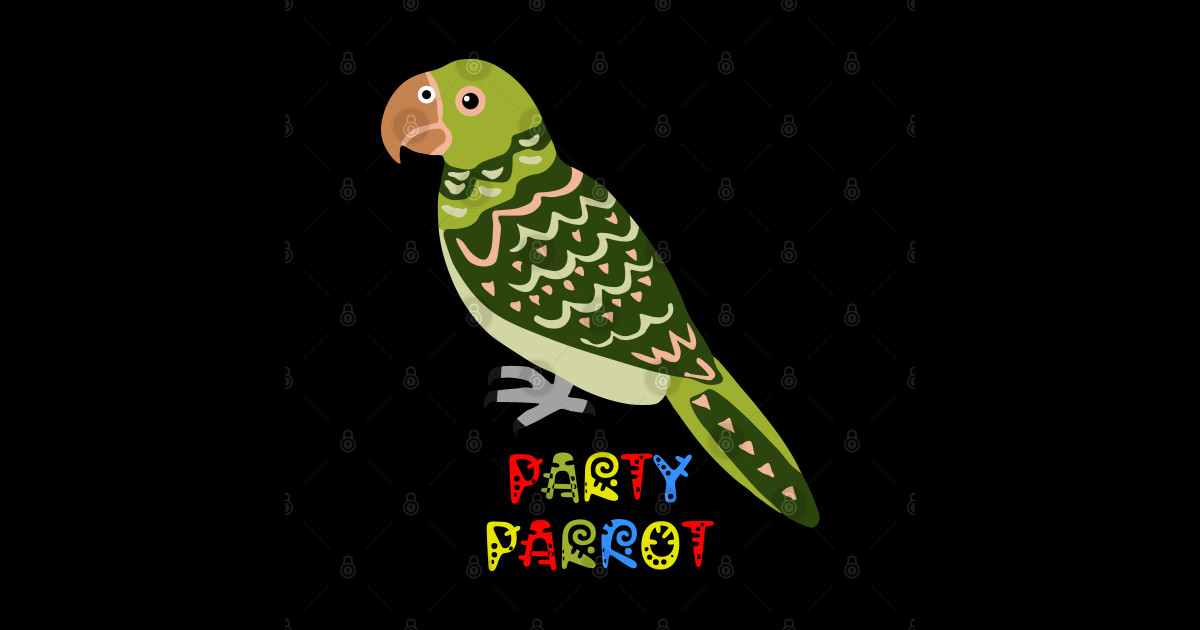 Green Quaker Fiesta Party Parrot - Quaker Parrot - Sticker | TeePublic