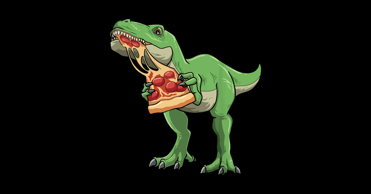 pizzasaurus eating pizza - Pizzasaurus Eating Pizza Merch - Sticker ...