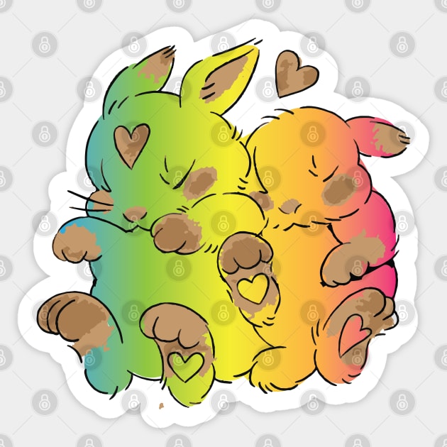 cute kawaii bunny funny bunny - Bunnies - Sticker | TeePublic