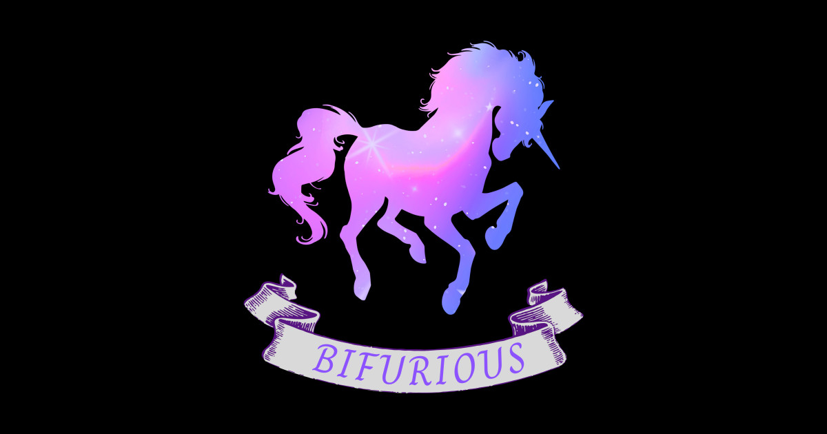 Bisexual Pride "Bifurious" Unicorn - Bisexual Pride - Sticker | TeePublic