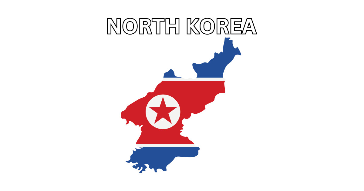 North Korea Flag Map - North Korea - T-Shirt | TeePublic