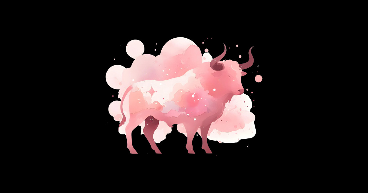 Pink Taurus watercolor - Taurus - Sticker | TeePublic