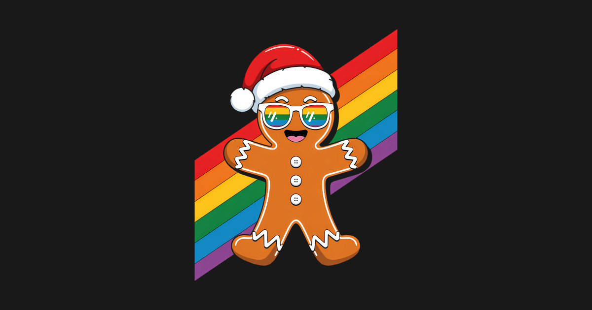 LGBTQ Flag Gay Christmas Rainbow Gingerbread LGBT Glasses - Lgbtq Flag ...