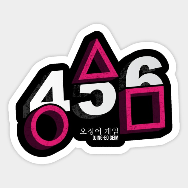 Squid Game - Symbol and Numbers 456 - Graphic Teeshirt - Sticker ...