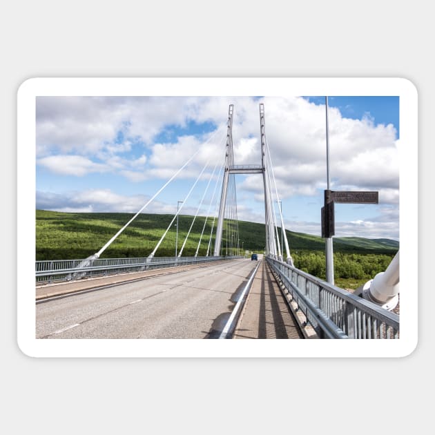 Crossing the Border and the Sami Bridge - Bridge - Sticker | TeePublic