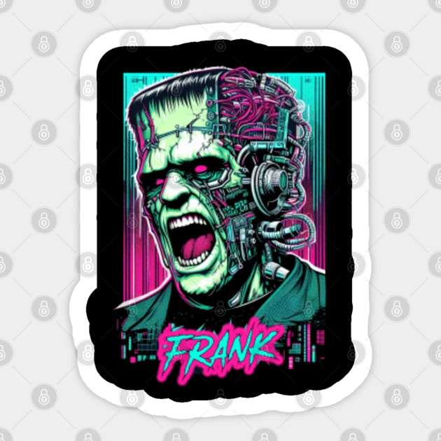 cyber punk frankenstein - Frankenstein - Sticker | TeePublic