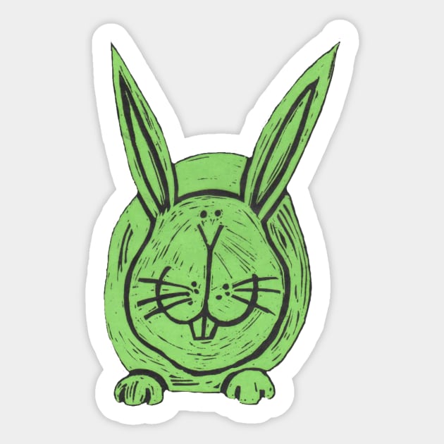 Rabbit, A big, green rabbit! - Rabbit - Sticker | TeePublic