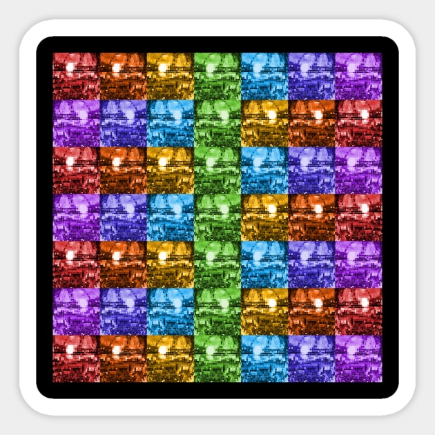 Repeating Rainbow Disco Ball 1970s Pattern - Disco Ball Pattern ...