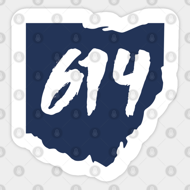 Columbus Ohio 614 Area Code - Ohio State - Sticker | TeePublic