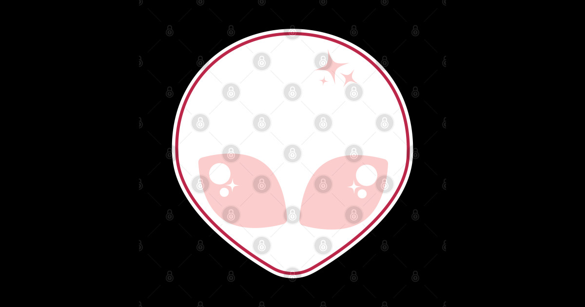 Pastel Pink Alien - Pink Alien - Sticker | TeePublic