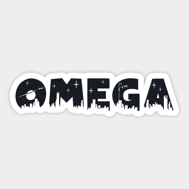 Omega Cityscape Letters - Panhel - Sticker | TeePublic