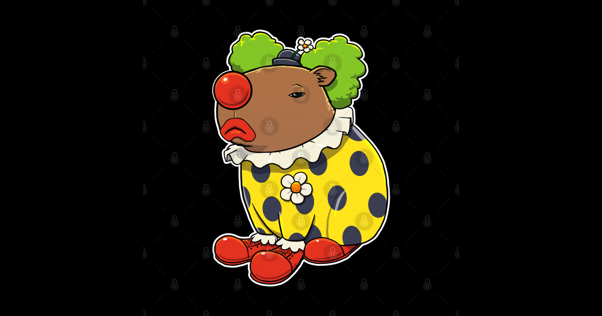 Grumpy Capybara Clown - Capybara - Posters and Art Prints | TeePublic