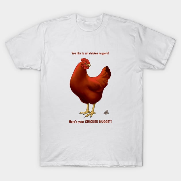 Funny Red Hen Chicken Nuggets Bird Poop - Chickens - T-Shirt | TeePublic