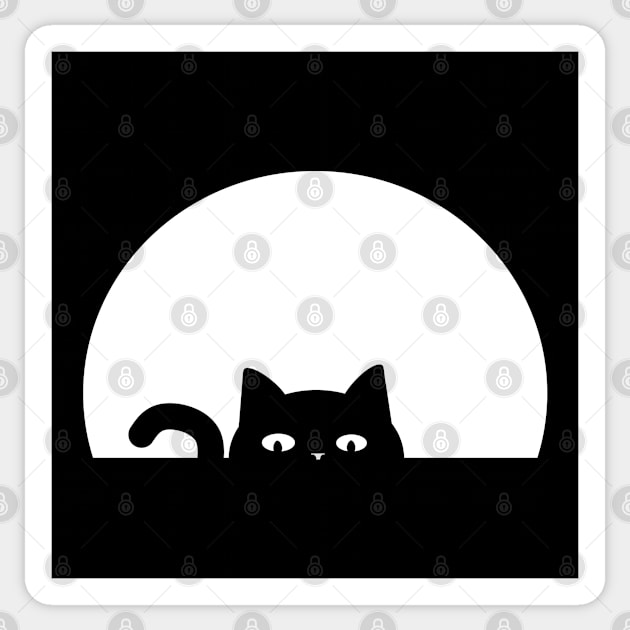 Funny Peeking Cat - Cat - Sticker | TeePublic