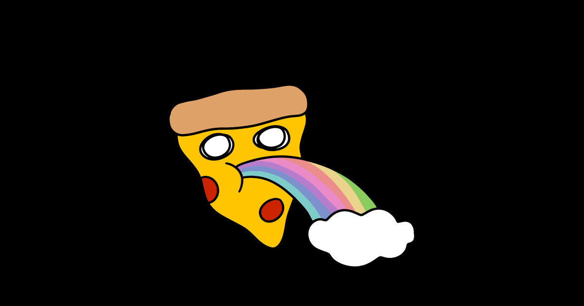 Pizza Slice Vomiting Rainbows - Pizza Slice - Sticker | TeePublic