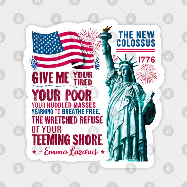 Statue of liberty, The new colossus poem, by Emma Lazarus USA flag tee ...