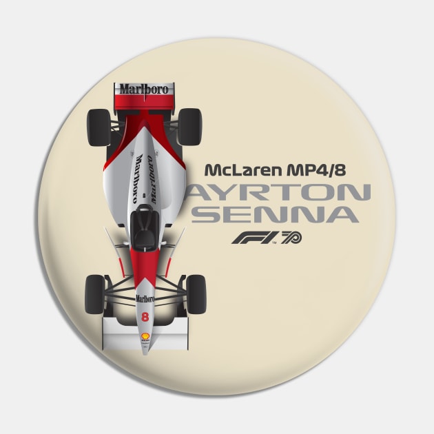 Ayrton Senna Car - Ayrton Senna F1 - Pin | TeePublic