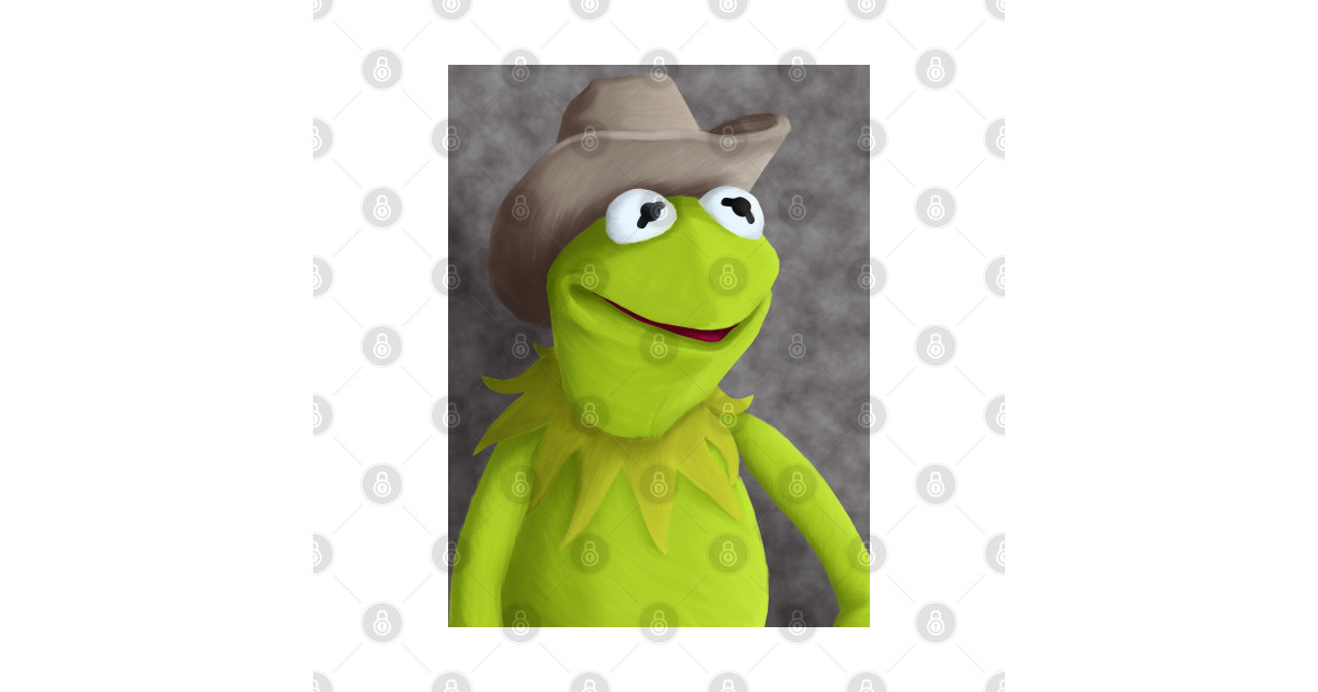 Cowboy Hat Kermit Portrait - Kermit - T-Shirt | TeePublic