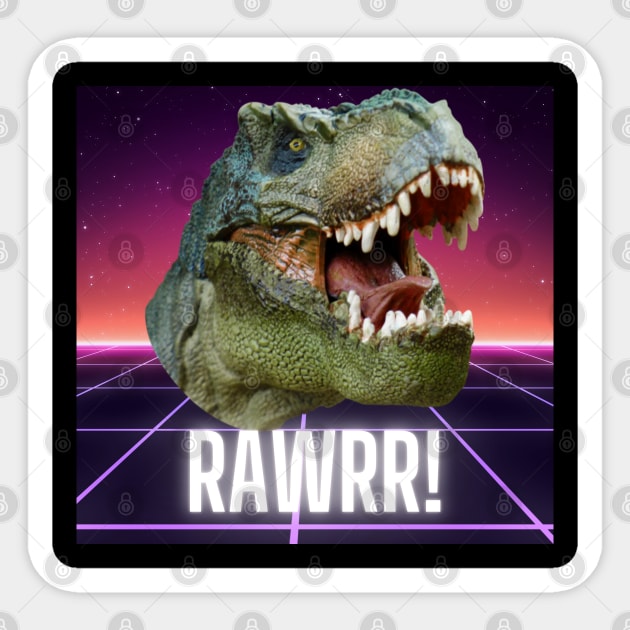Retrowave T-Rex - Retrowave - Sticker | TeePublic