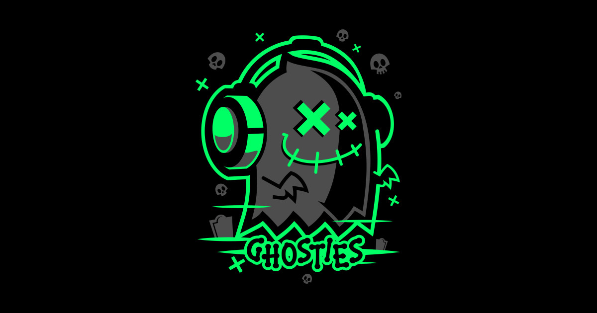 Ghosty Bones Green - Jghosty - Sticker | TeePublic