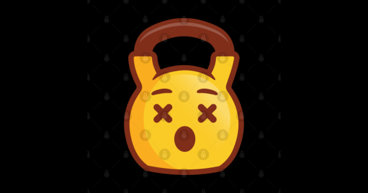 Kettlebell Defeated Emoji - Emojis - T-Shirt | TeePublic