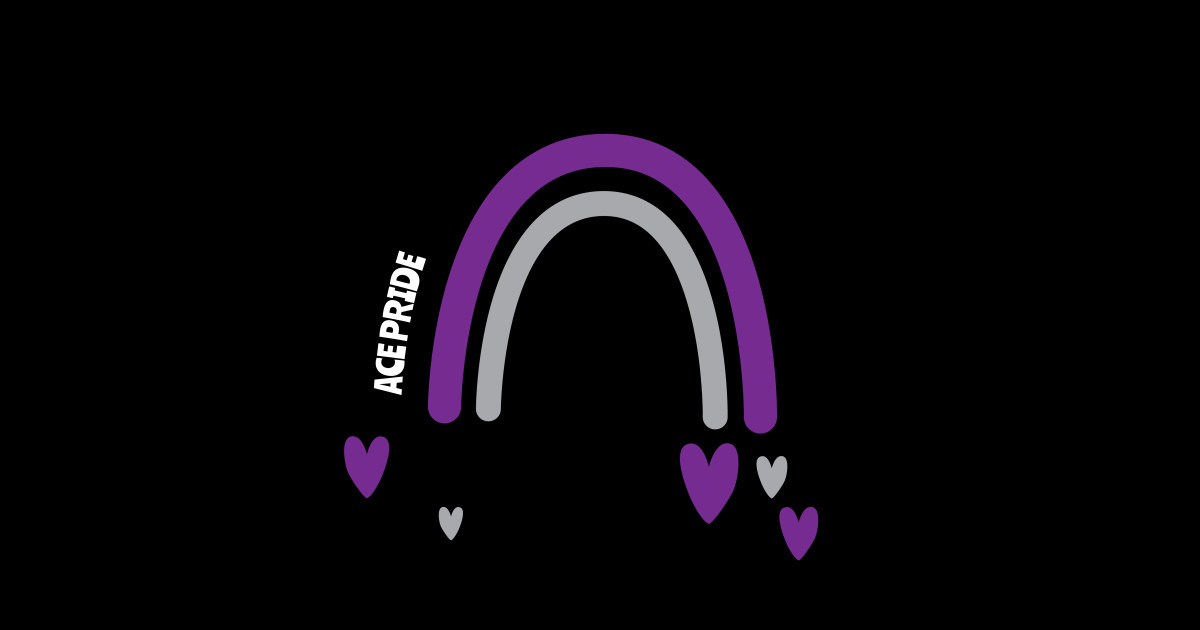 Ace Pride Awareness Rainbow with hearts - Team Tsunami - Posters and ...