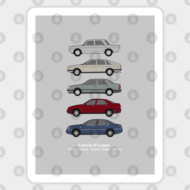 Luxury Lancia classic car collection - Cars - Sticker | TeePublic