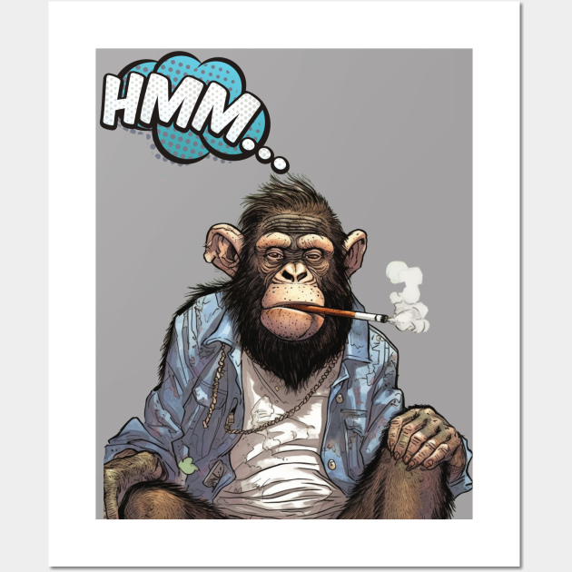 Stoned Monkey Hmm Monkey Thoughts - Stoned Monkey - Posters and Art ...