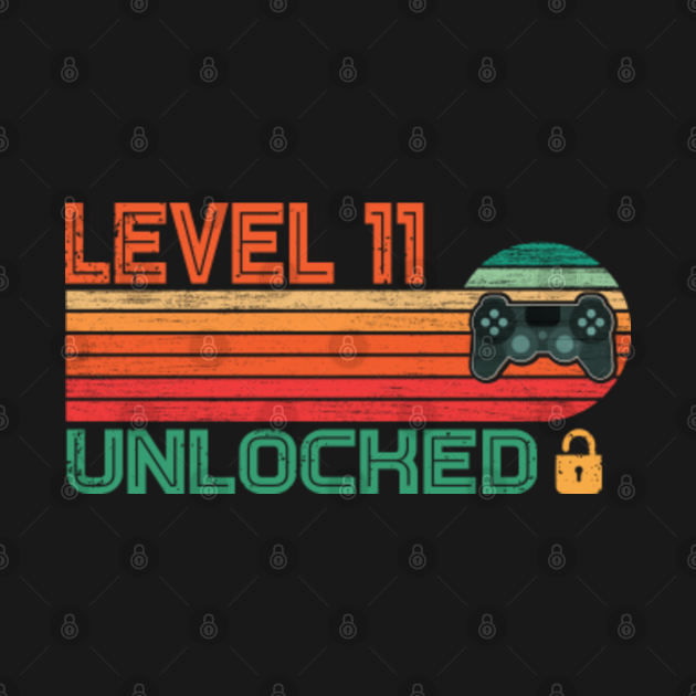 Level 11 Unlocked Birthday Game Vintage Retro - Level 11 Unlocked ...