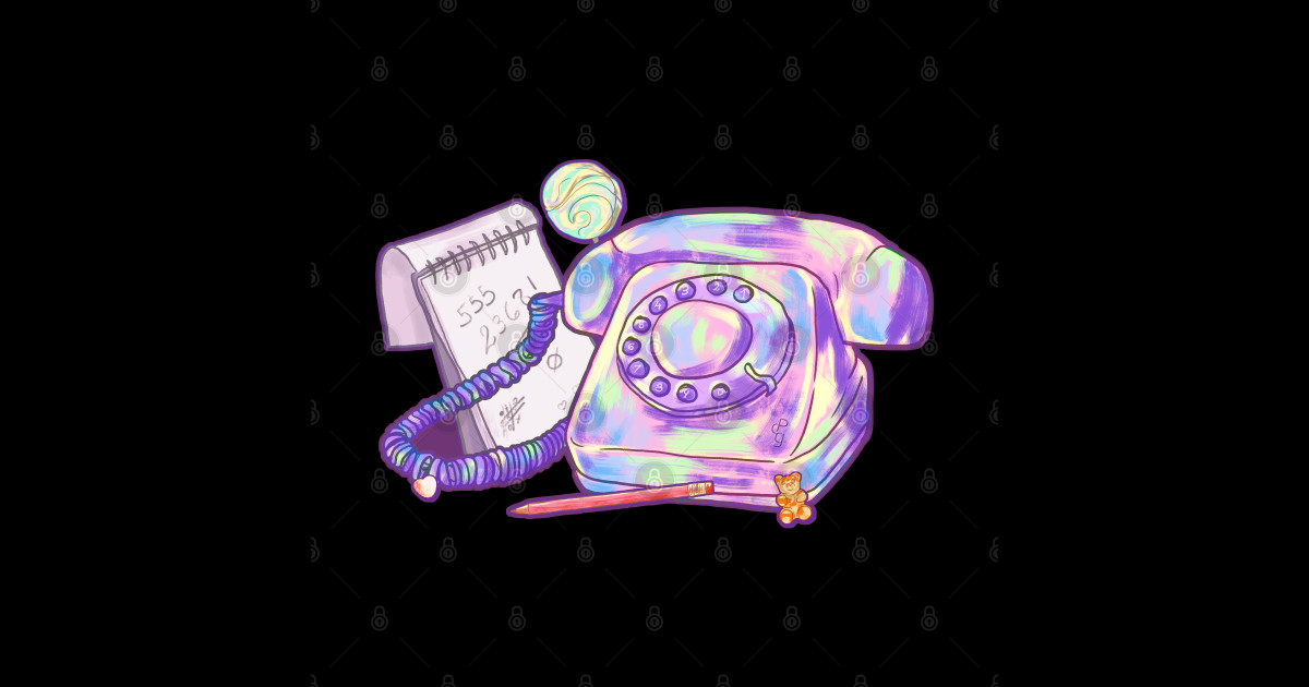 Rotary Phone - Retro Vintage Aesthetic - Sticker | TeePublic