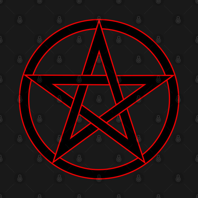 Pentagram Red and Black - Pentagram - T-Shirt | TeePublic