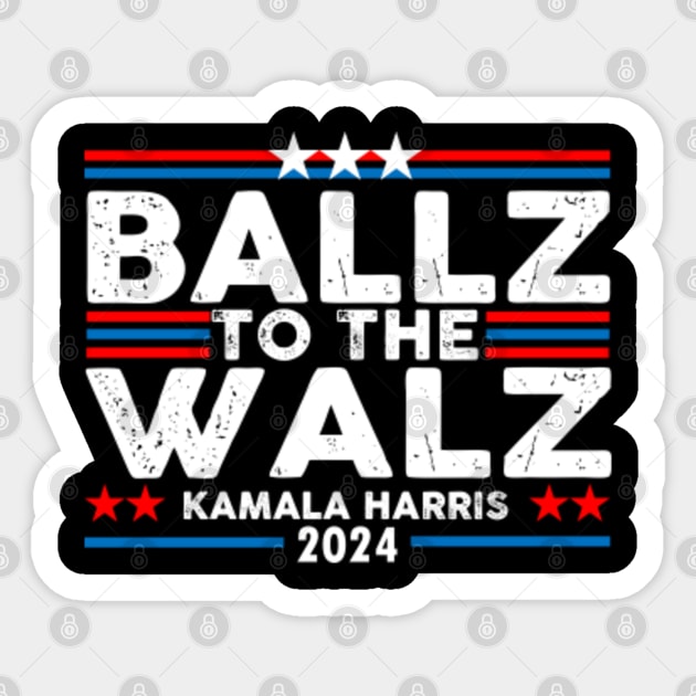 Tim Walz ballz to the walz - Balz To The Walz - Sticker | TeePublic