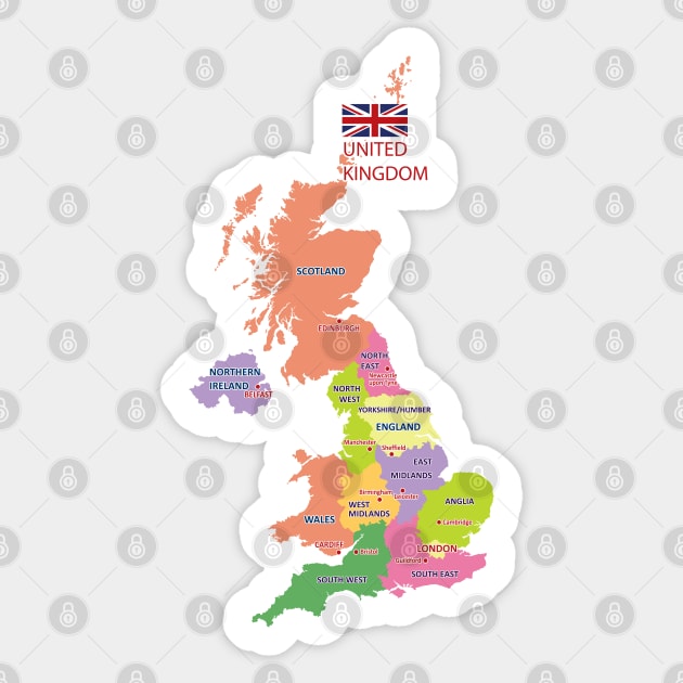 Great Britain Map - Great Britain Map - Sticker | TeePublic