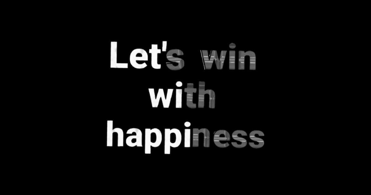 let's win with happiness.text art Design. - Winner - Sticker | TeePublic