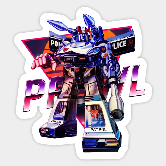 Retro neon prowl - Transformer - Sticker | TeePublic