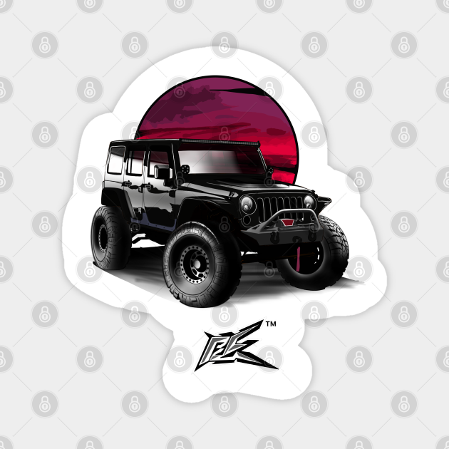 jeep wrangler rubicon black - Jeep Wrangler - Magnet | TeePublic