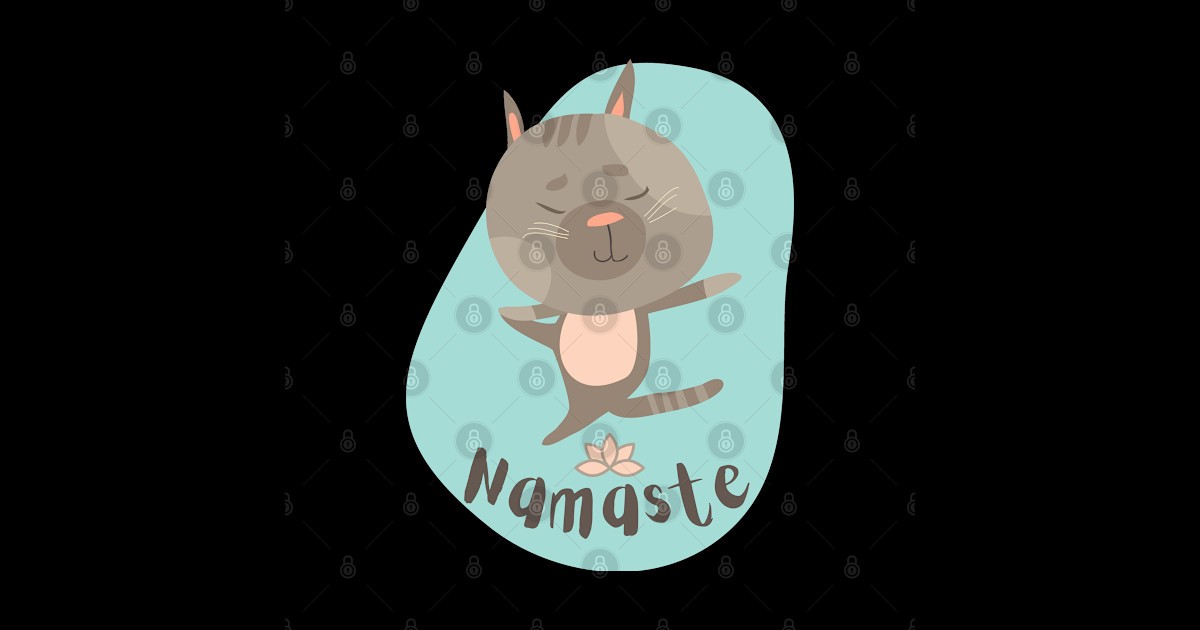 Namaste Cat Yoga Pose - Yoga - Sticker | TeePublic