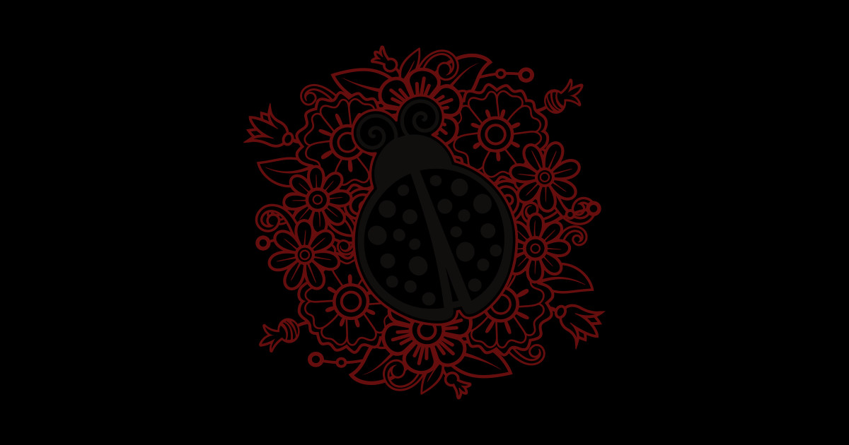 The Ladybug with Flowers Mandala - Ladybug Mandala - Posters and Art ...