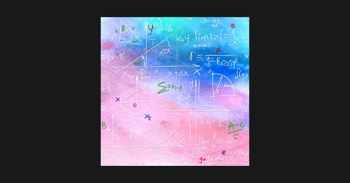 Math Formula Equation Watercolor - Math - T-Shirt | TeePublic