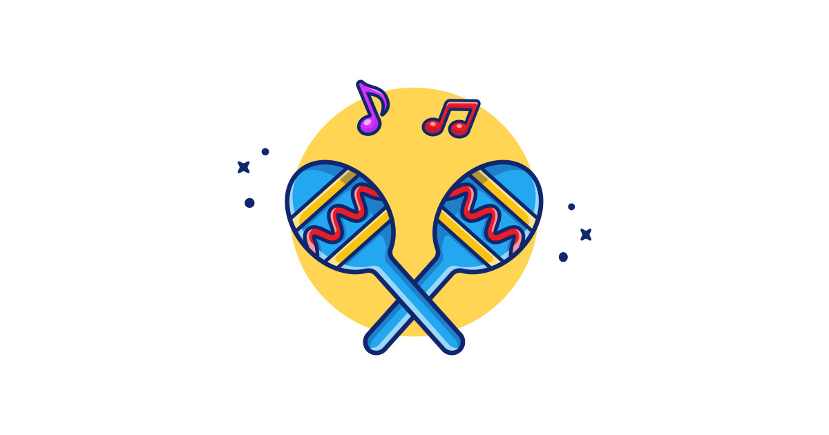 Maraca With Music Notes - Maraca - T-Shirt | TeePublic