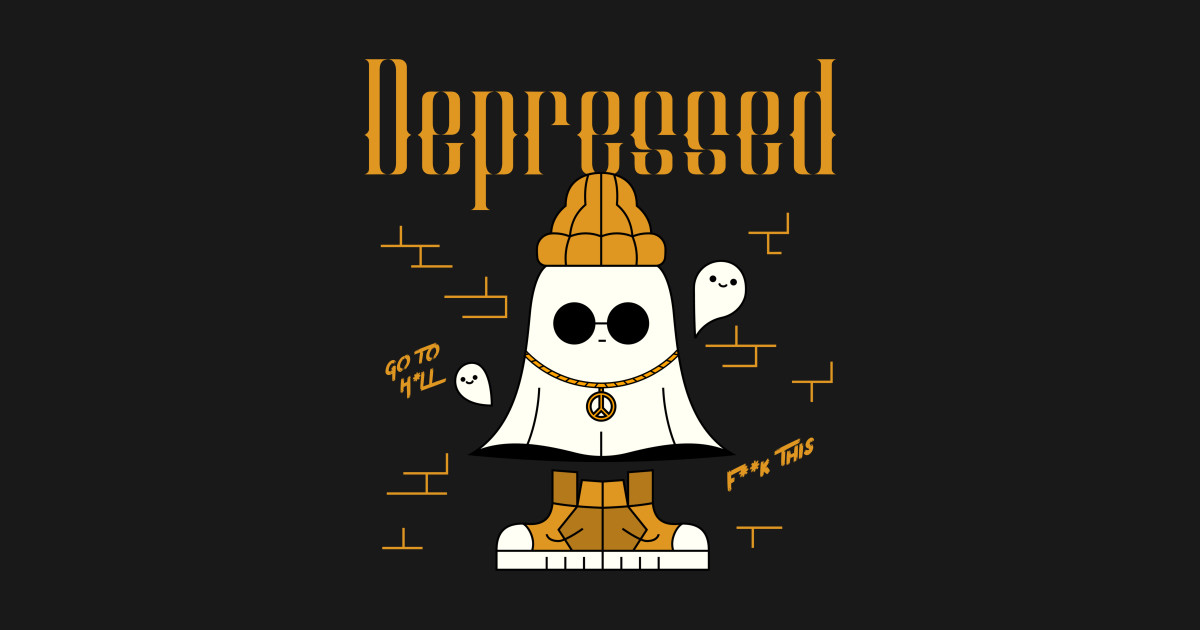 Depressed Dripped Out Ghost - Depressed Humor - T-Shirt | TeePublic
