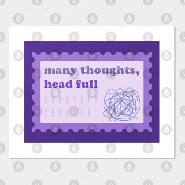 Many Thoughts, Head Full Postage Stamp - Many Thoughts Head Full ...