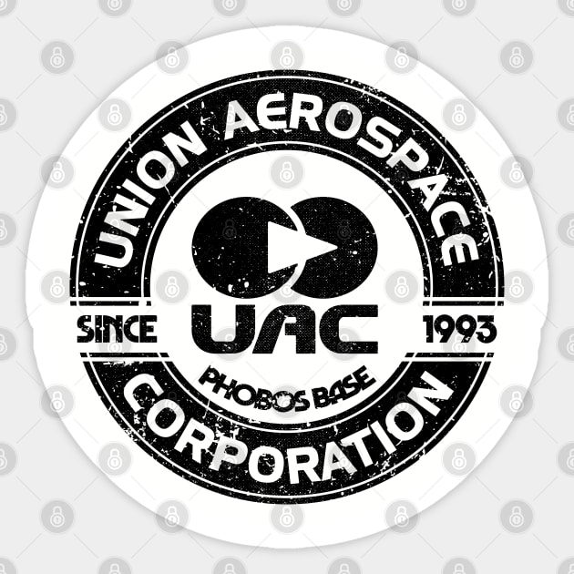 UAC Badge (Black) - Doom - Sticker | TeePublic