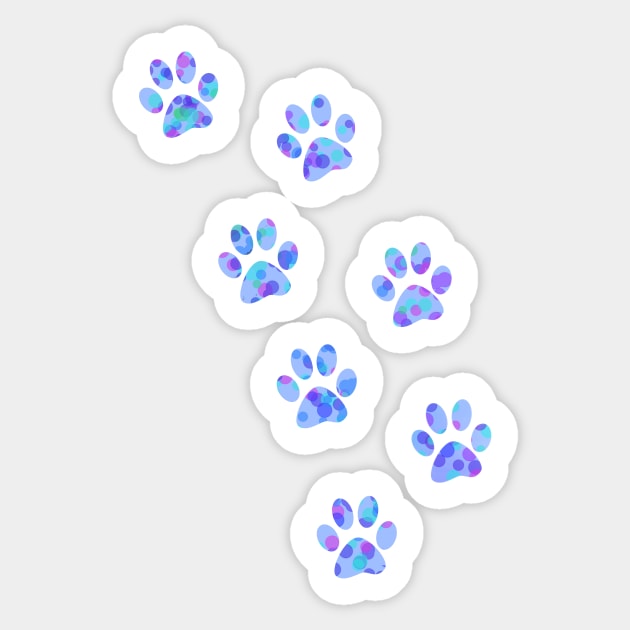Spotted Paw Prints - Paw Prints - Sticker | TeePublic