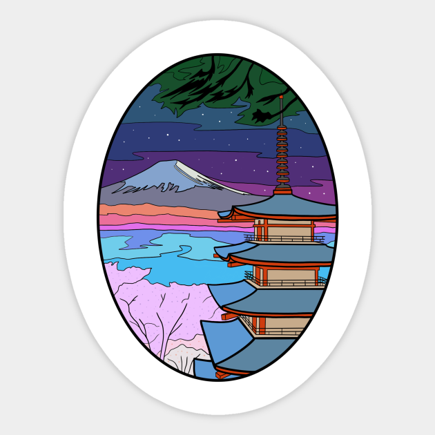 Mount Fuji - Mount Fuji - Sticker | TeePublic