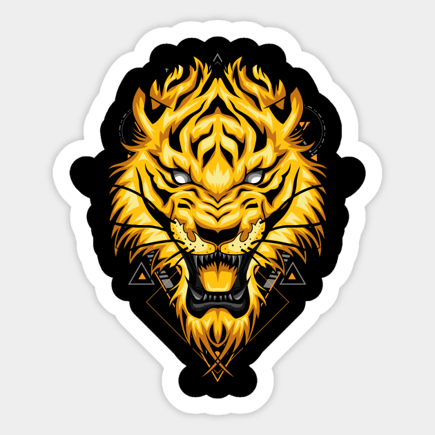 tiger head - Tiger Masks Pattern - Sticker | TeePublic